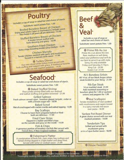 Hank's Restaurant menu in Brooklyn, Connecticut, USA