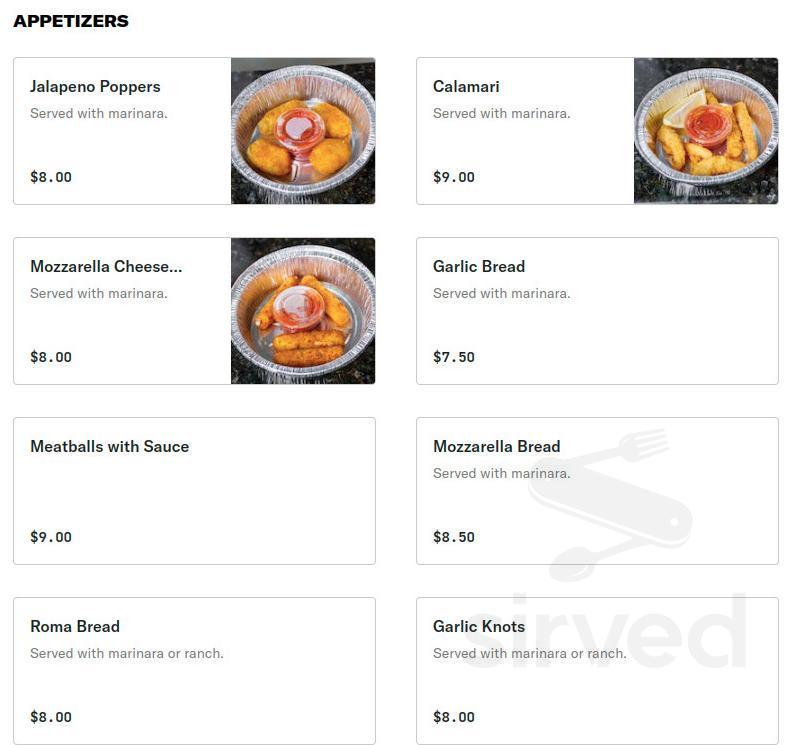 Pizza Roma menu in Austin, Texas, USA