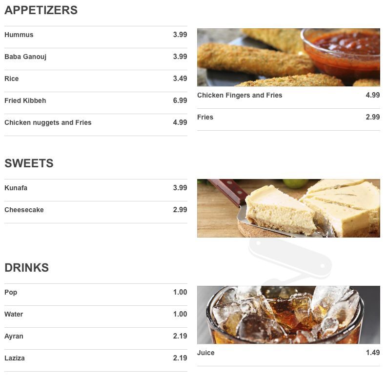 Shelby's Shawarma - White Oaks menu in London, Ontario, Canada