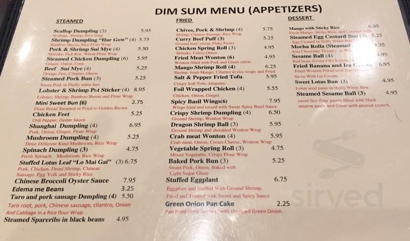 Chef's Experience China Bistro menu in Hayward, California, USA