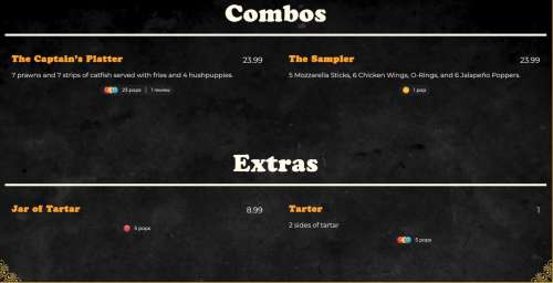 Jackson's Catfish Corner menu in Seattle, Washington, USA