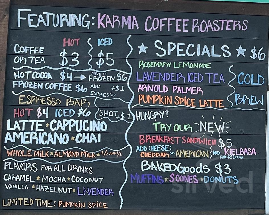 Menu for Jackson Effie Coffee Cabin in Worcester, MA | Sirved