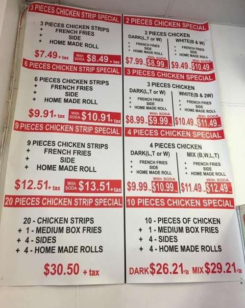 Donahoo's Golden Chicken menu in Pomona, California, USA