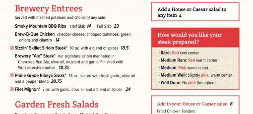 Smoky Mountain Brewery in Turkey Creek Menu - Maryville, Tennessee | Sirved