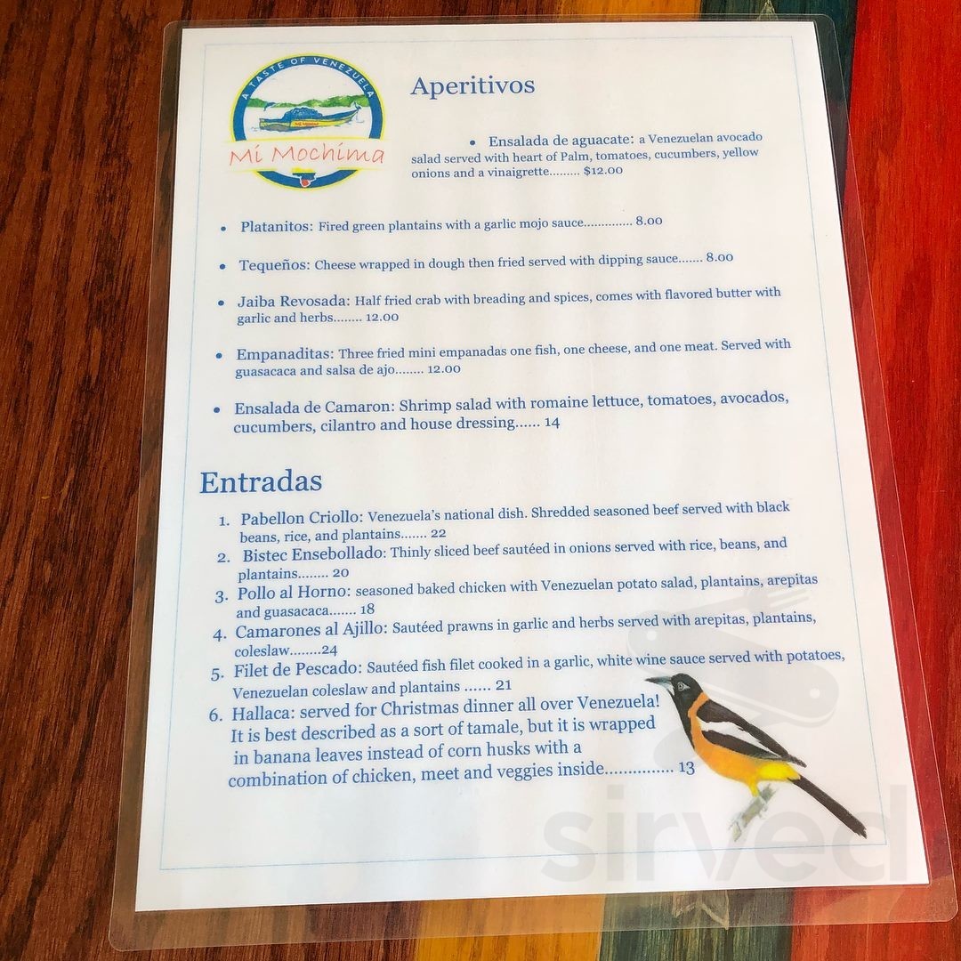 Mi Mochima Restaurant menus in Whitethorn, California, United States