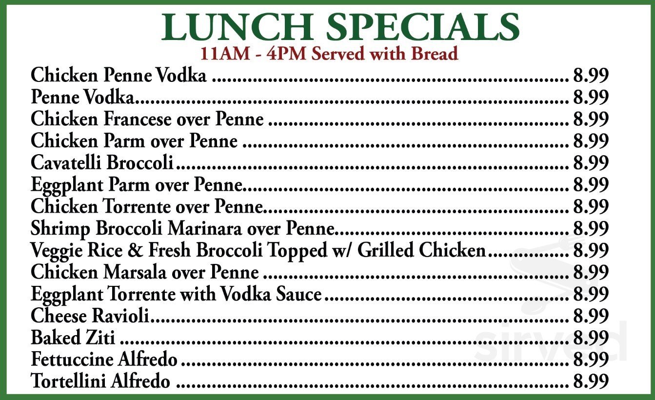 Il Torrente's Pizza menu in Denville, New Jersey, USA