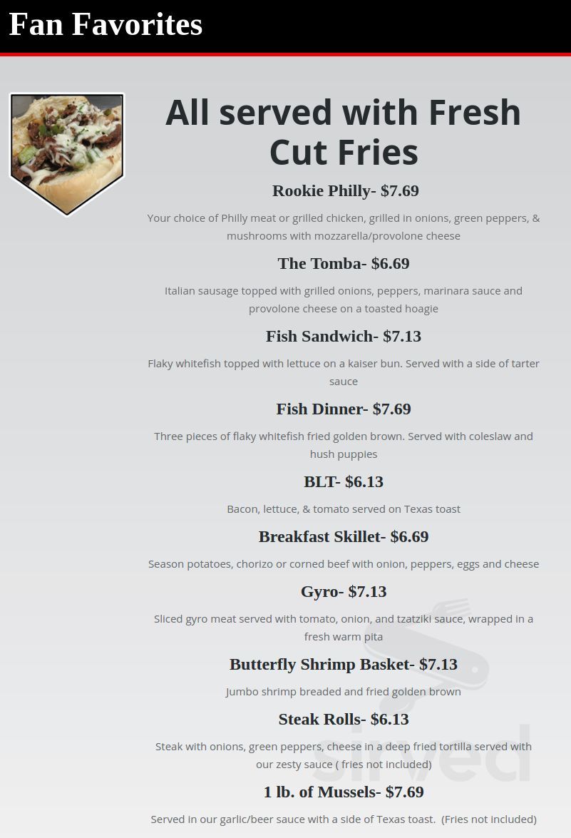 Rookies Sports Bar & Grill - Parma menus in Parma, Ohio, United States