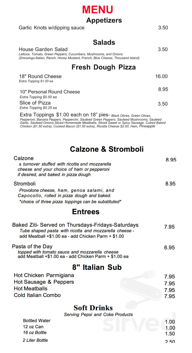 Big Tony's Pizzeria menus in Cookeville, Tennessee, United States