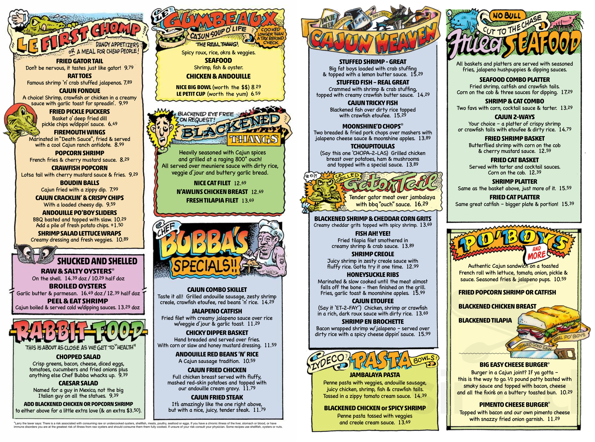 Menu - Tyler TX's Razzoo's Cajun Café | Sirved