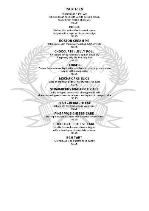 Charlie's Bakery & Chinese Restaurant menu in Anchorage, Alaska, USA