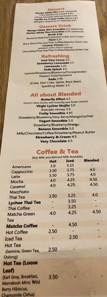 Ocha Thai Kitchen and Cafe menus in Centreville, Virginia, United States