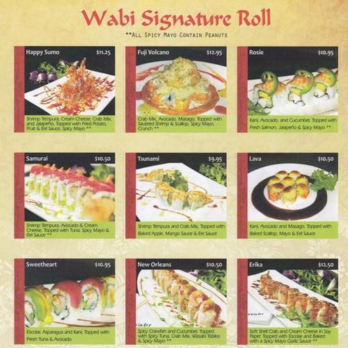 Sushi Wabi menu in Houston, Texas, USA