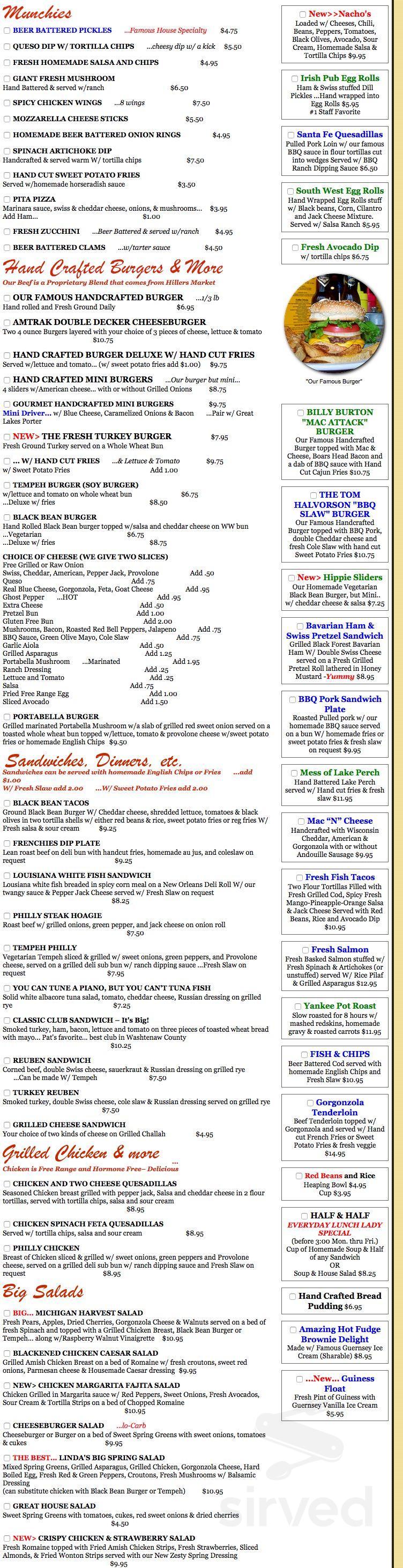 Sidetrack Bar and Grill menu in Ypsilanti, Michigan, USA