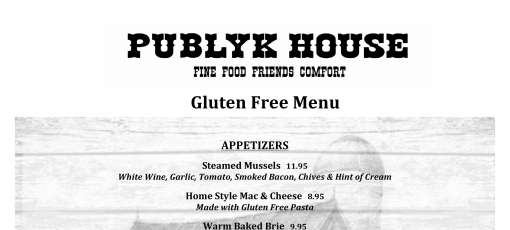 Menu for The Publyk House in Bennington, VT | Sirved