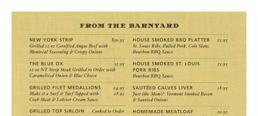 Menu for The Publyk House in Bennington, VT | Sirved