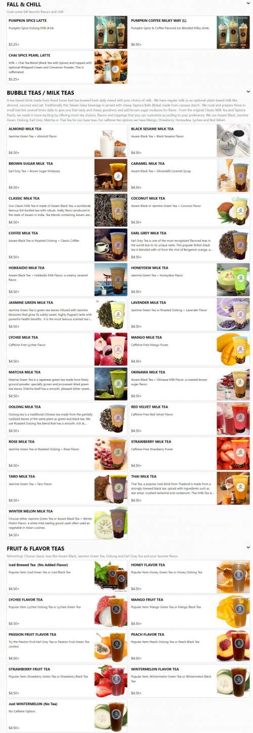 Binki Cafe Charlotte menu in Charlotte, North Carolina, USA