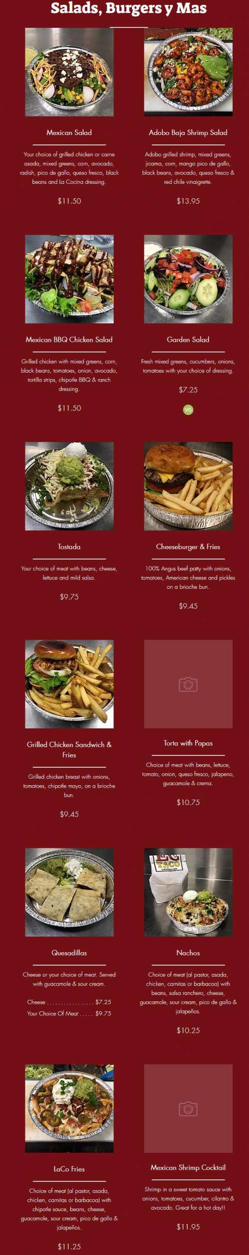 LaCo Taco menu in Valencia, California, USA