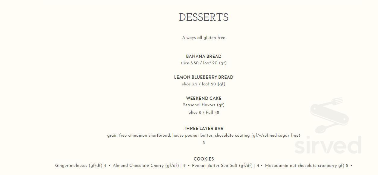 Brim menu in Minneapolis, Minnesota, USA