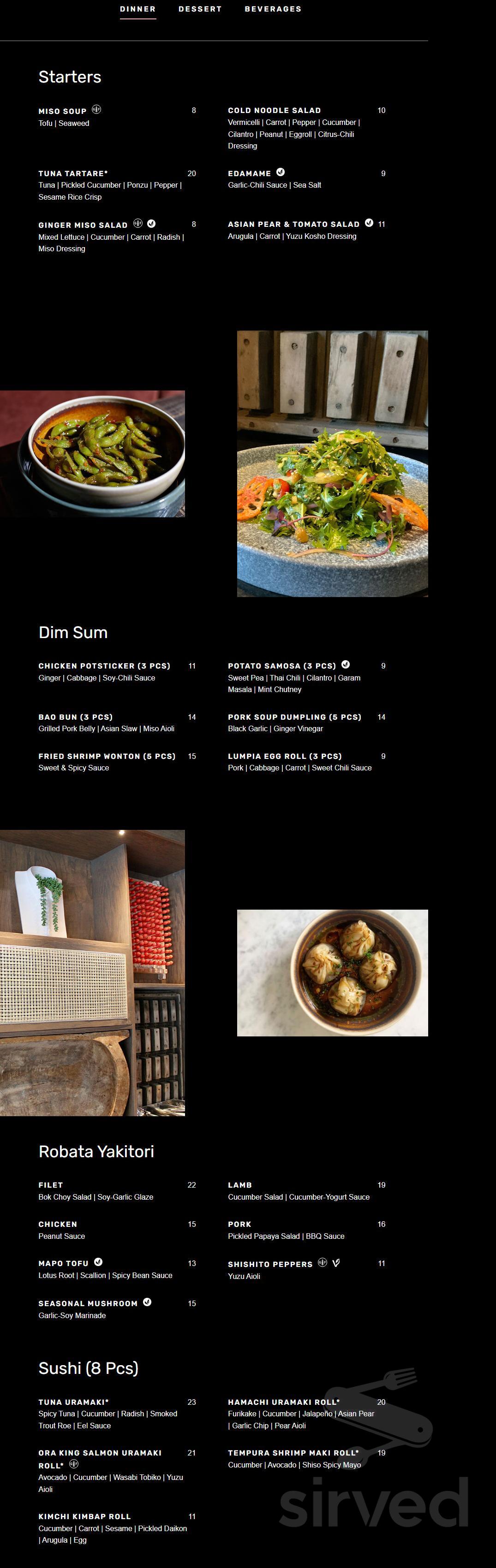 Modita menu in Indianapolis, Indiana, USA