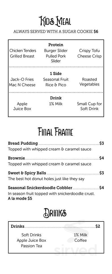 King Pin Lanes menus in Springfield, Illinois, United States