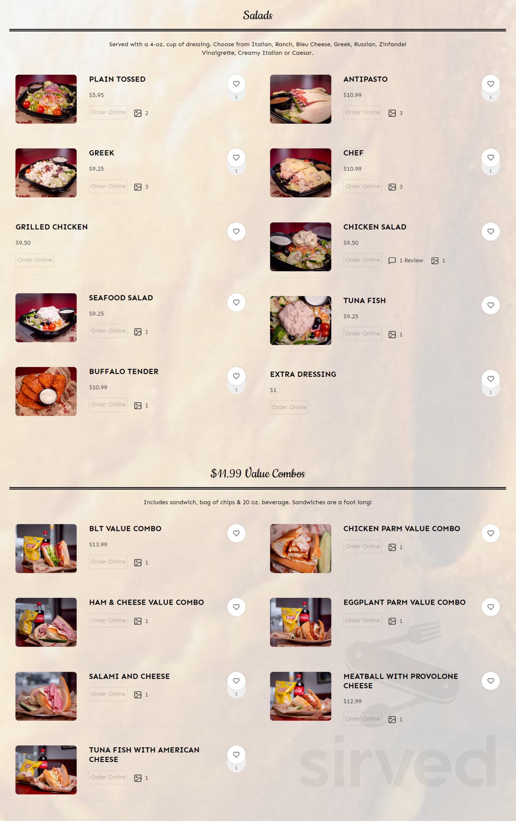 Menu for J's Deli in Smithfield, Rhode Island, United States