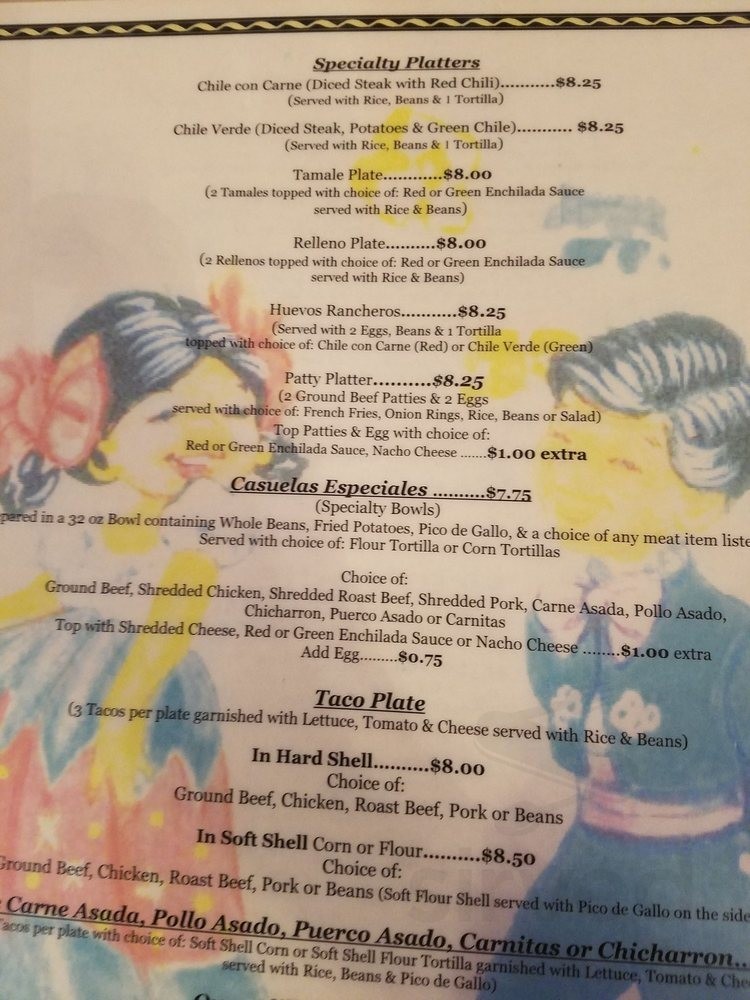 Menu for LA Cocina Restaurant in Silver City, NM | Sirved