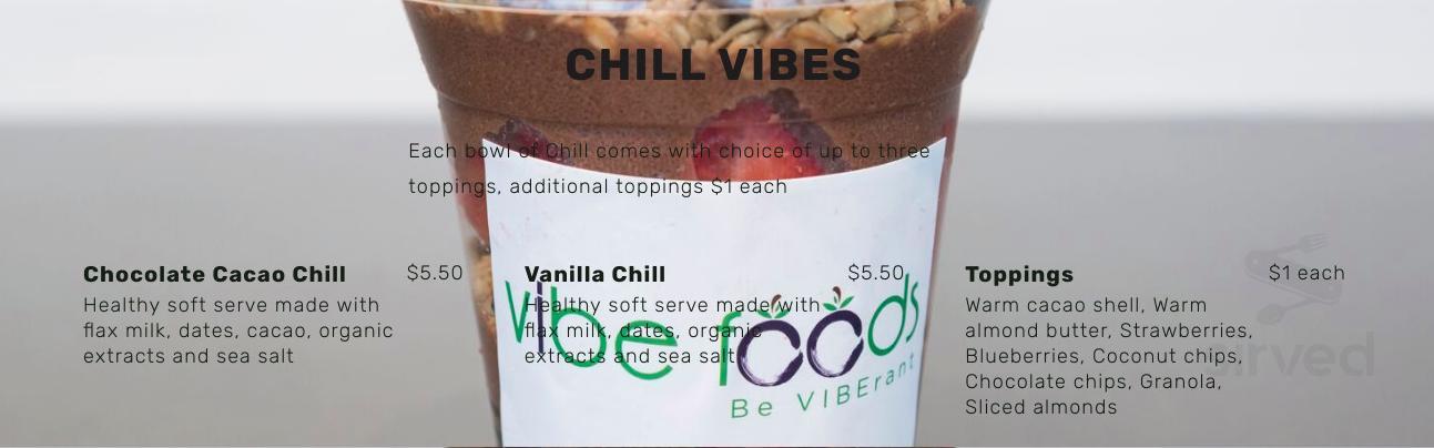 Vibe Foods Superfood Bar menus in Parker, Colorado, United States