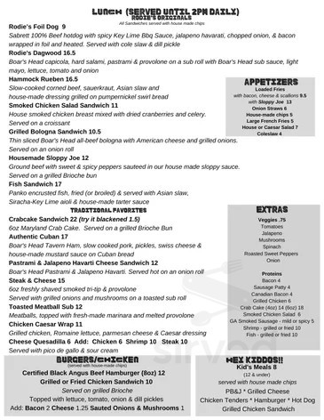 Rodie’s Place menus in Palm Coast, Florida, United States