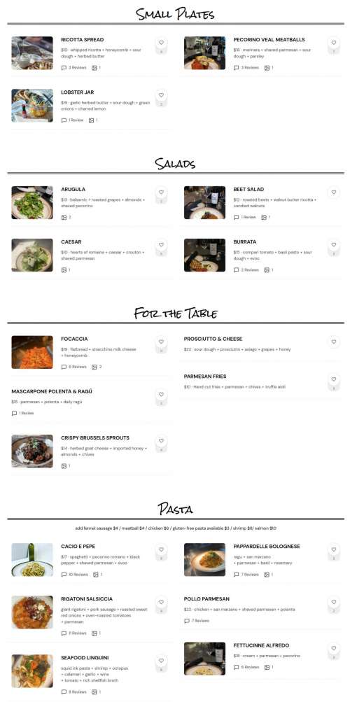 Enoteca Italia menu in Dallas, Texas, USA
