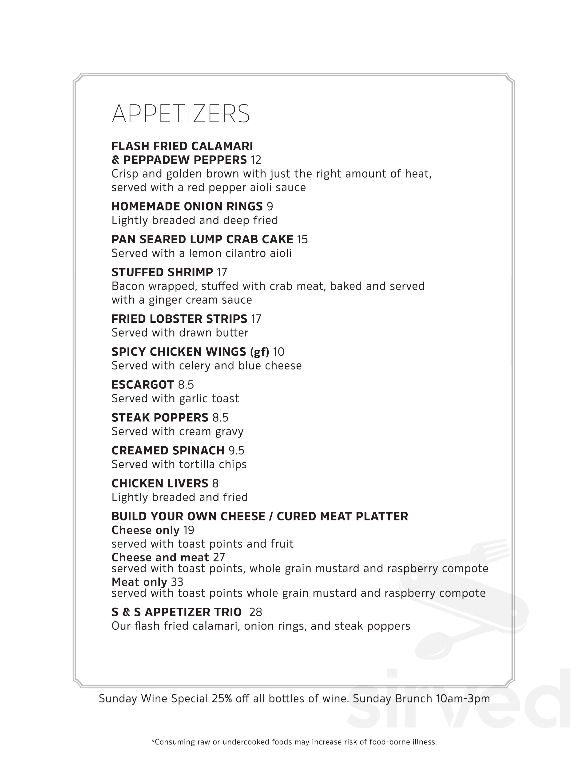 Scotch & Sirloin menu in Wichita, Kansas, USA