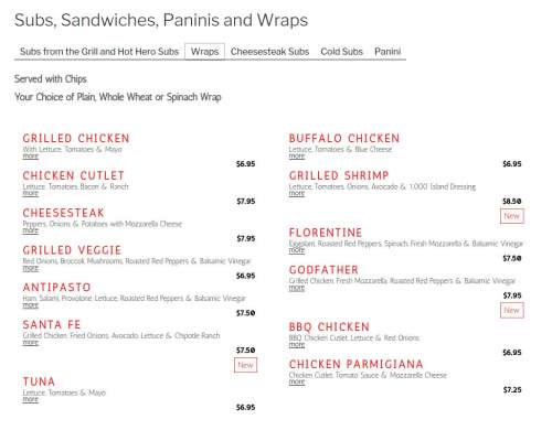 Baldwin Pizzeria menu in Parsippany, New Jersey, USA