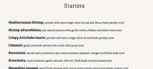 Menu for Santa Ana Pizzeria & Bistro in Winnipeg, MB | Sirved