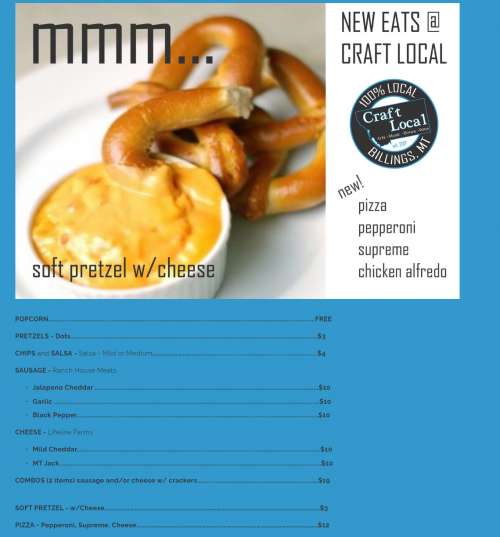 Craft Local menu in Billings, Montana, USA