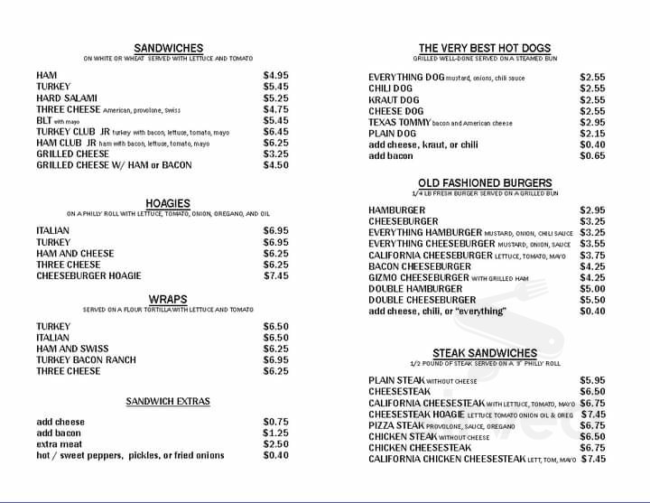 Menu - Pottstown PA's The Very Best Weiner Shop | Sirved