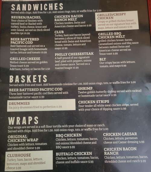 Hayloft Bar And Grill menu in St Augusta, Minnesota, USA