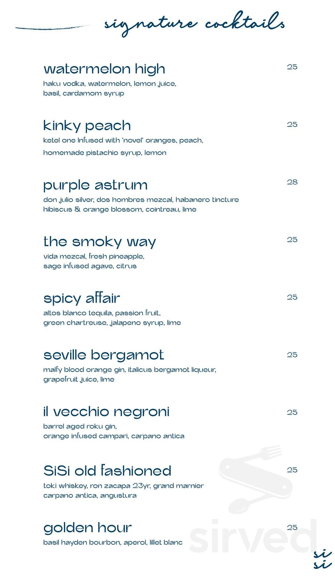 Sí Sí Mediterranean Restaurant menu in East Hampton, New York, USA