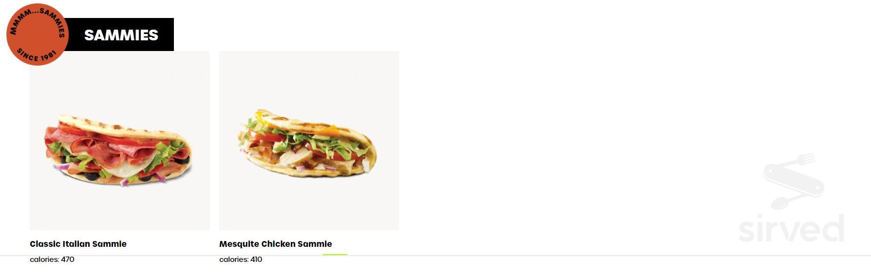 Quiznos menu in Metropolis, Illinois, USA