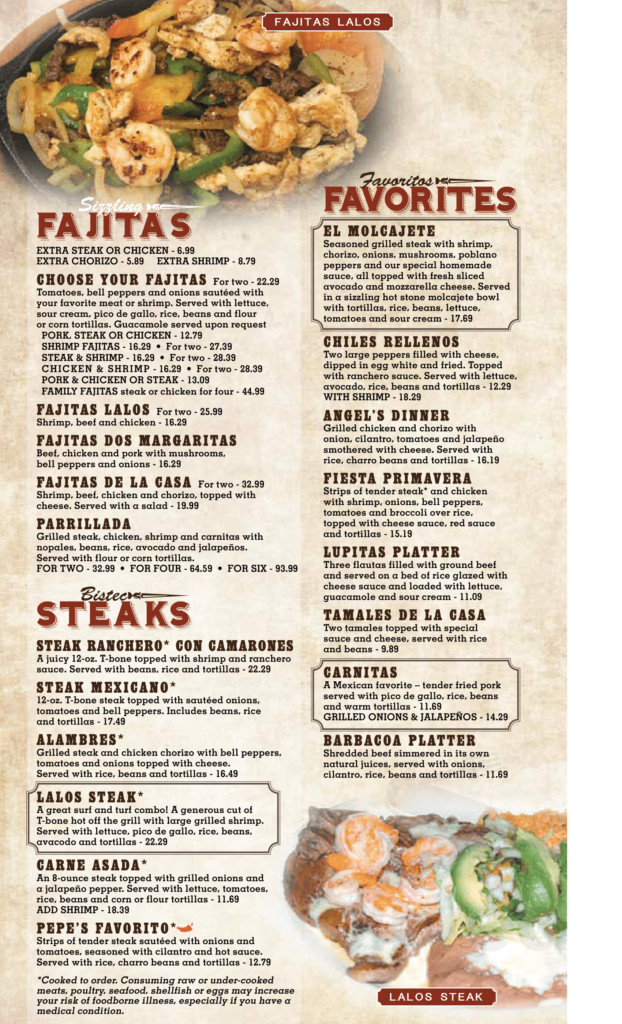 LALOS RESTAURANTE MEXICANO menus in Garrett, Indiana, United States