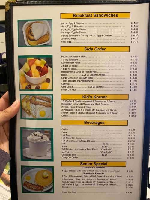 College Park Diner menu in College Park, Maryland, USA