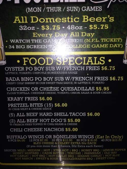 Double D Bar & Grill menu in Harrisburg, Pennsylvania, USA