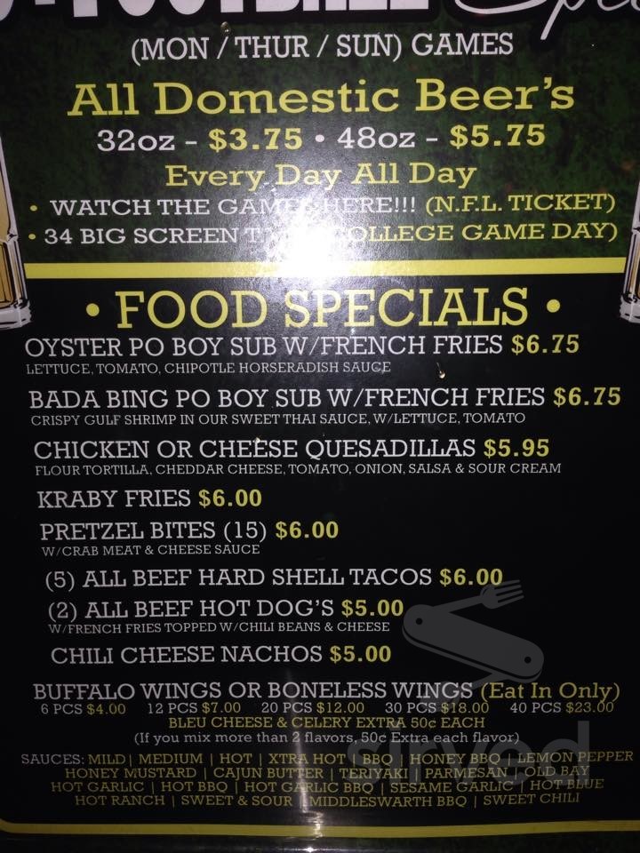 Double D Bar & Grill menu in Harrisburg, Pennsylvania, USA