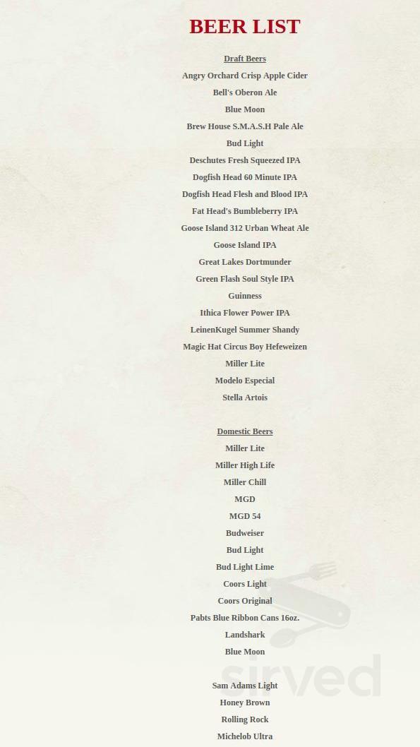 Gillespie's Map Room menu in Cleveland, Ohio, USA