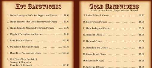 Menu for Eastside Italian Deli Downtown L.A. in Los Angeles, CA | Sirved