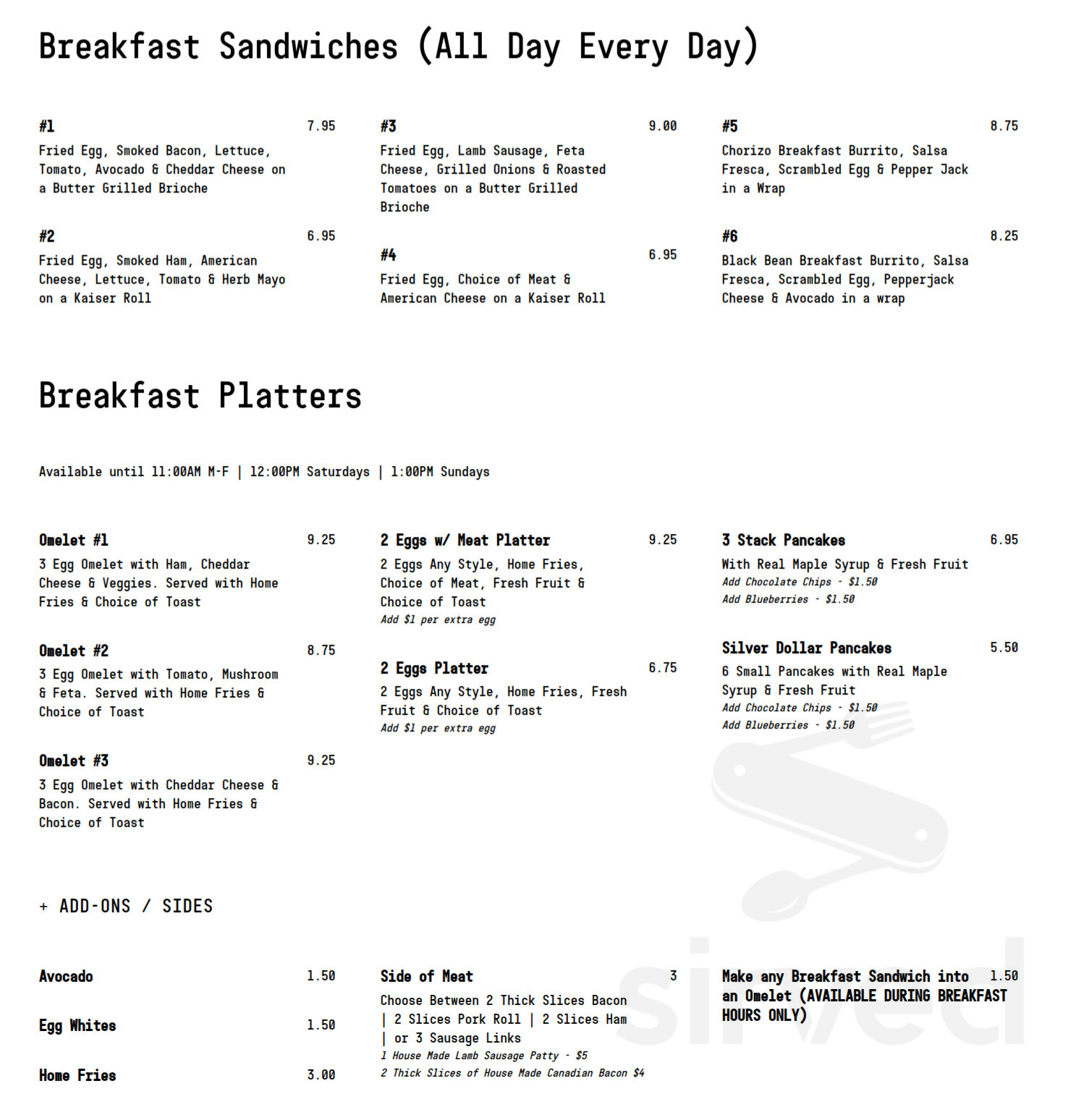 Chive Café & Catering menu in Lambertville, New Jersey, USA