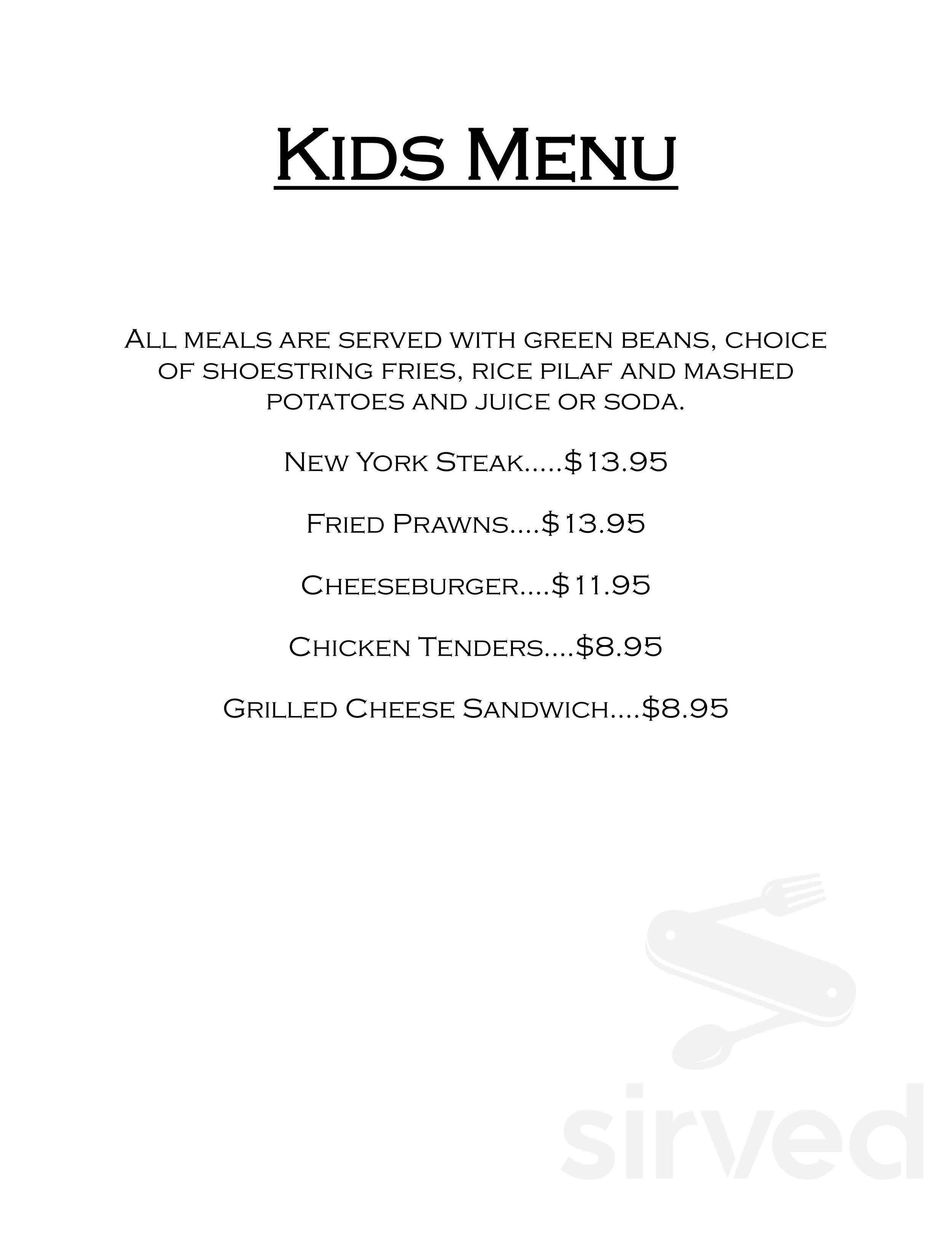 Menu for Richard’s Prime Rib & Seafood in Fresno, California, United States