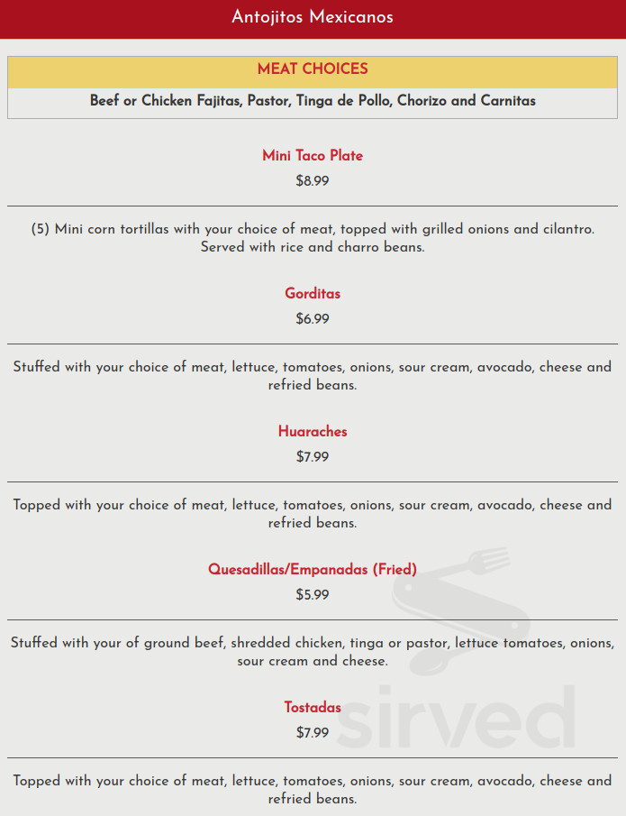 Rana's Mexican Grill menus in Conroe, Texas, United States