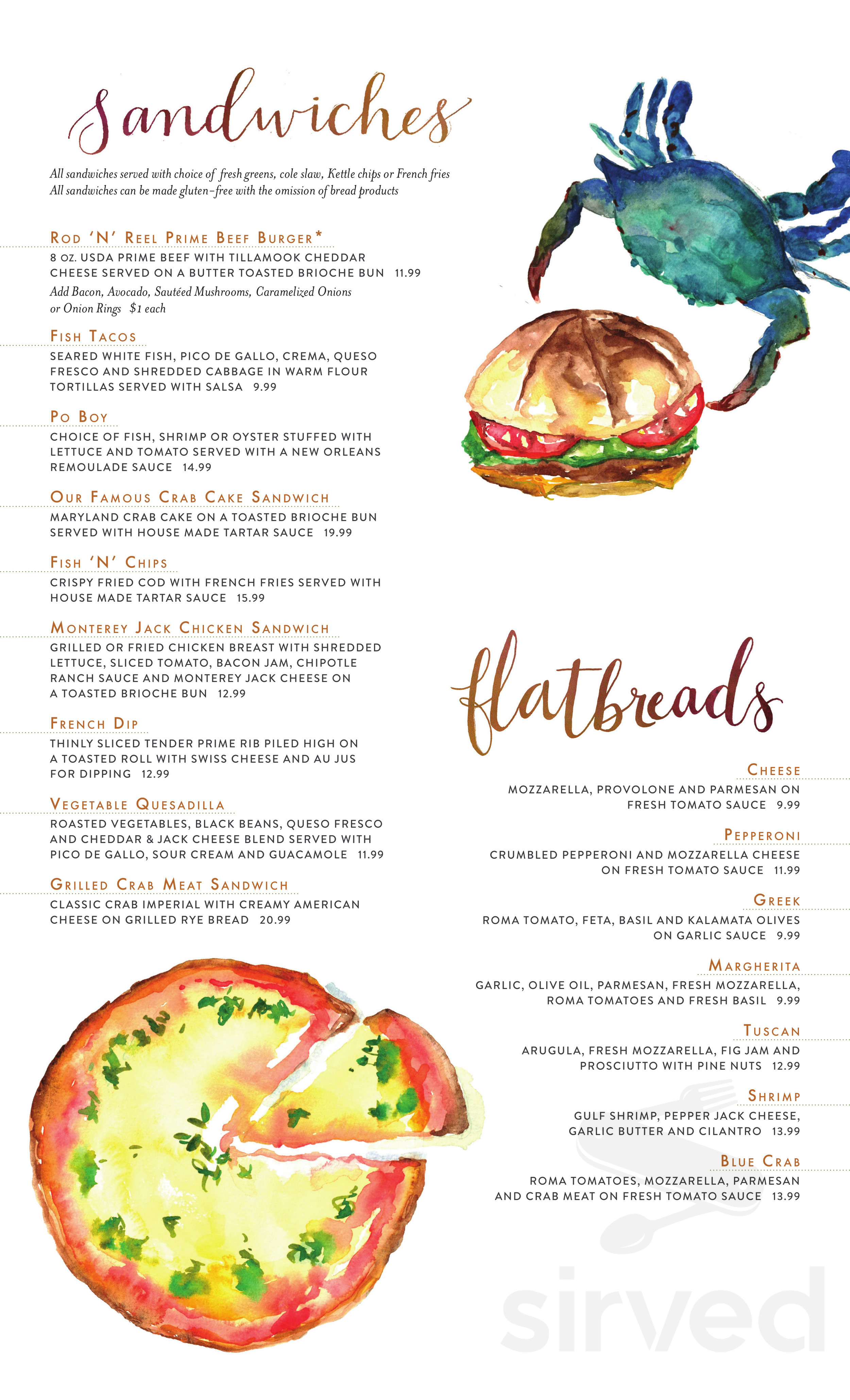 Rod 'N' Reel Restaurant menu in Chesapeake Beach, Maryland, USA