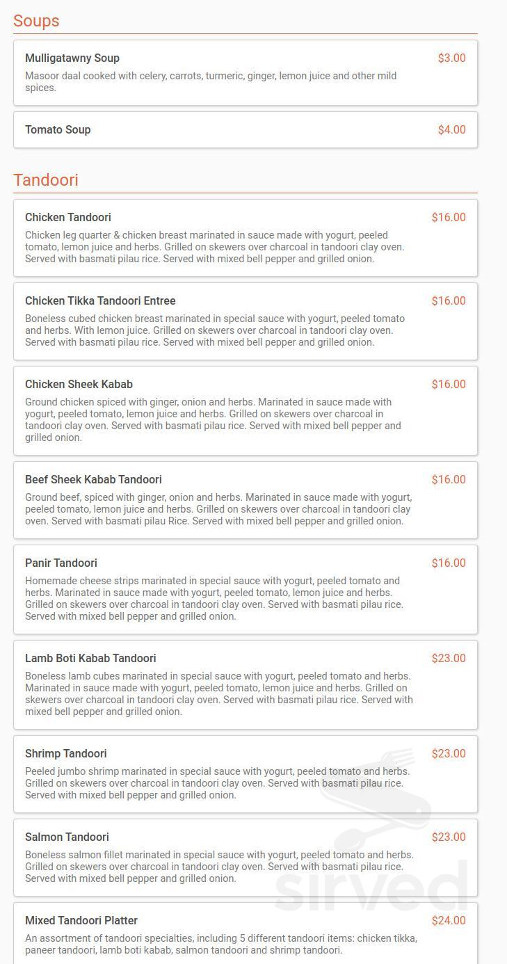 Menu - Chamblee GA's Himalayas Indian Restaurant | Sirved