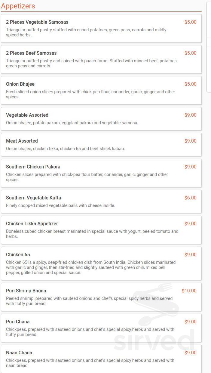 Menu - Chamblee GA's Himalayas Indian Restaurant | Sirved