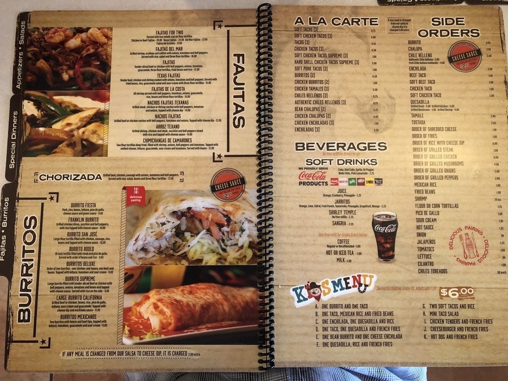 El Rodeo menu in Rocky Mount, Virginia, USA